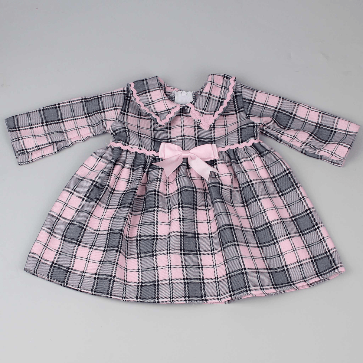 Pink Tartan Dress with Long Sleeves Lullaby Lane Baby Shop