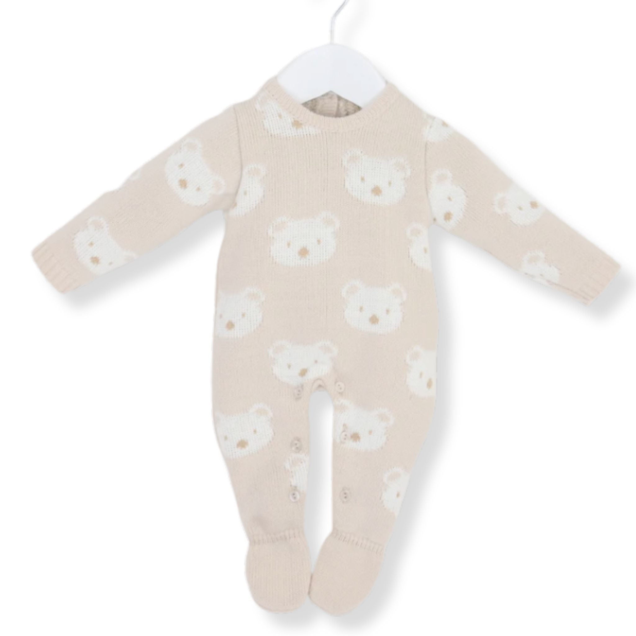 Pex Baby Boy Beige Knitted Teddy All In One | Newborn – 9 Months ...