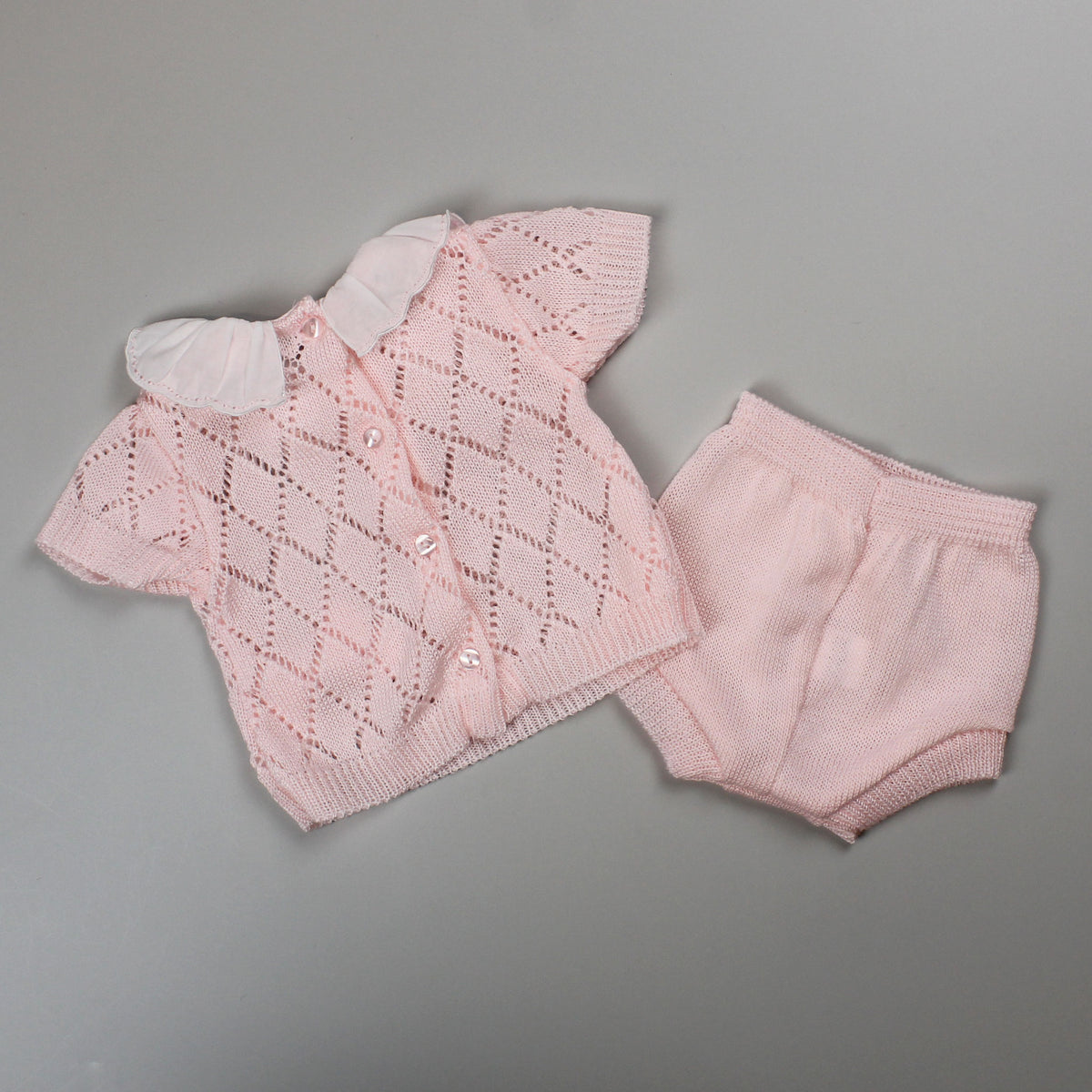 Baby Girl Knitted Outfit- Pink - Pex Tara – Lullaby Lane Baby Shop