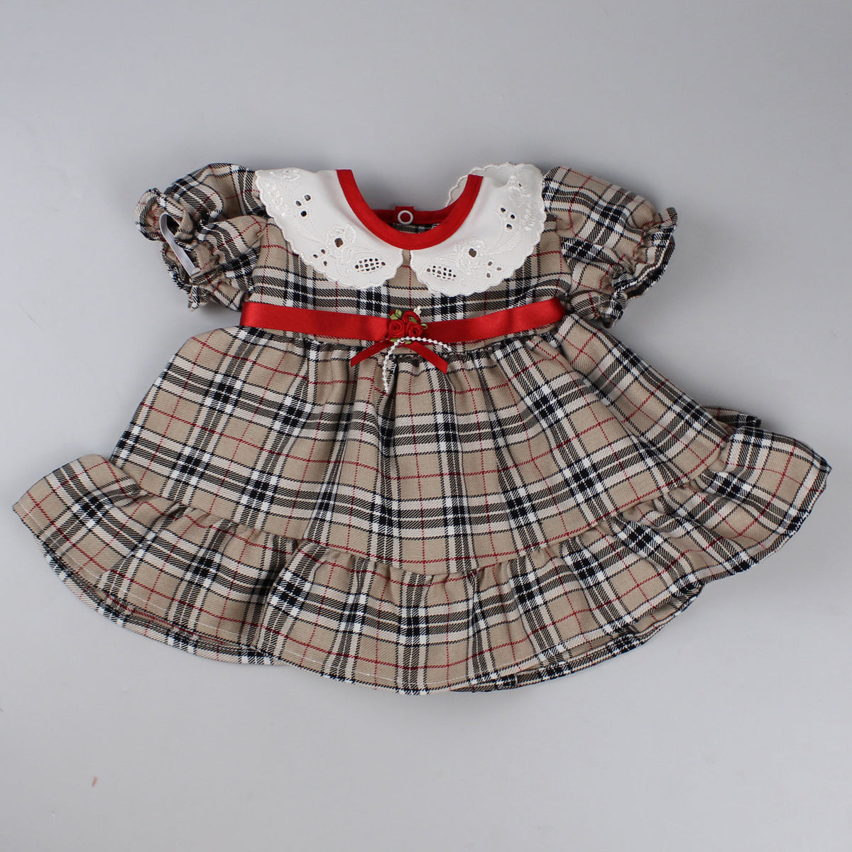 Baby Girls Beige Tartan Dress Set with Hooded Jacket – Lullaby Lane ...